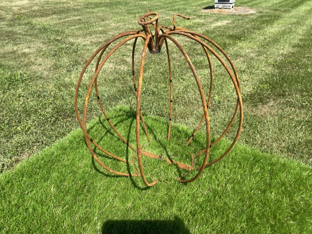 Large Metal Pumpkin - Rustic Iron Candleholder