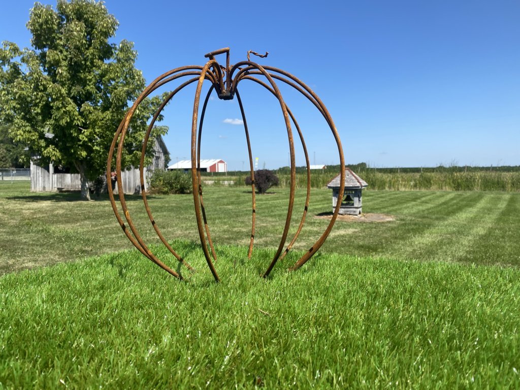 Large Metal Pumpkin - Rustic Iron Candleholder