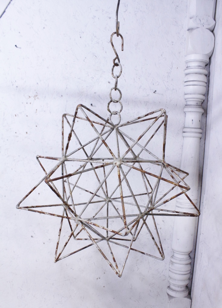 18" Large 3d Metal Star Hanging Geometric Ornament