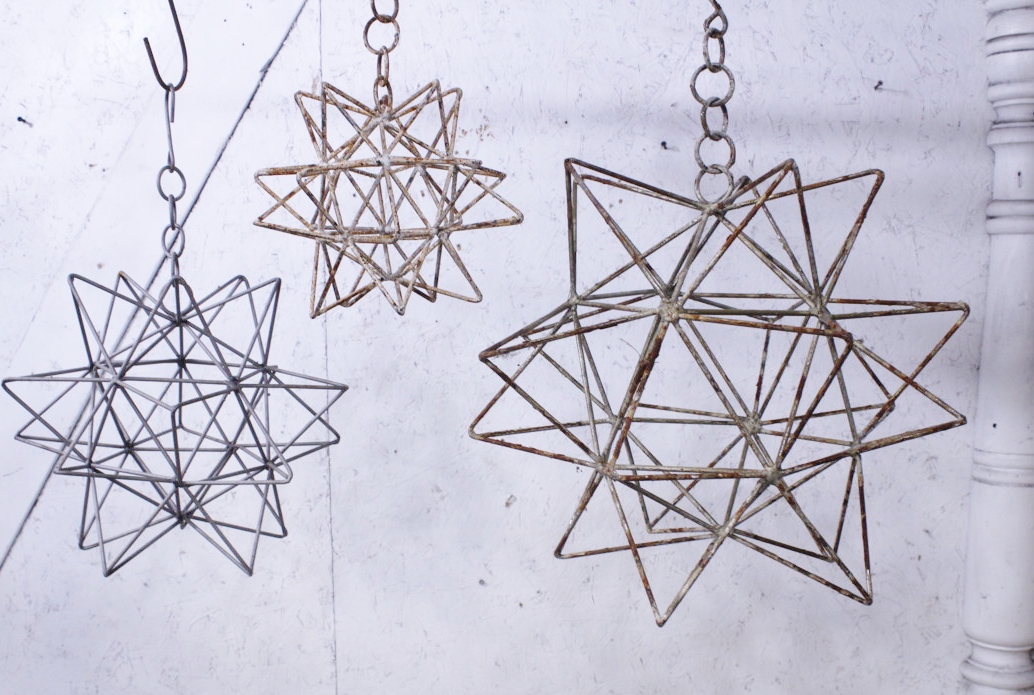18" Large 3d Metal Star Hanging Geometric Ornament