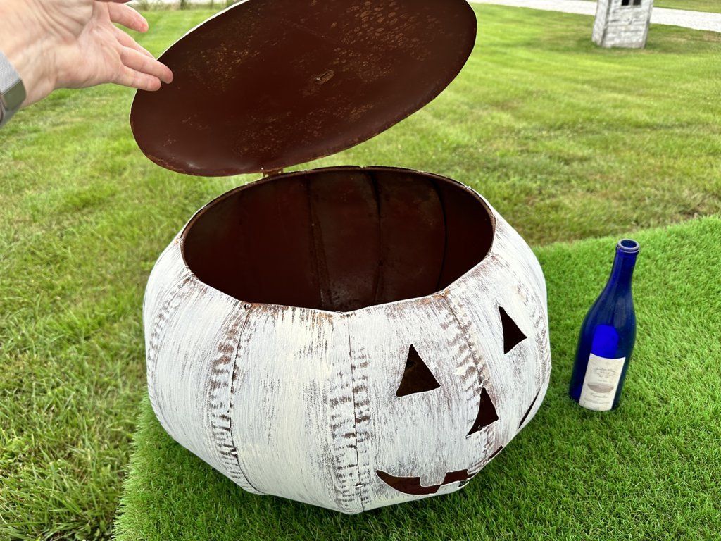 Large Ole Rusty Pumpkin - Recycled Metal Art - Garden Ornament