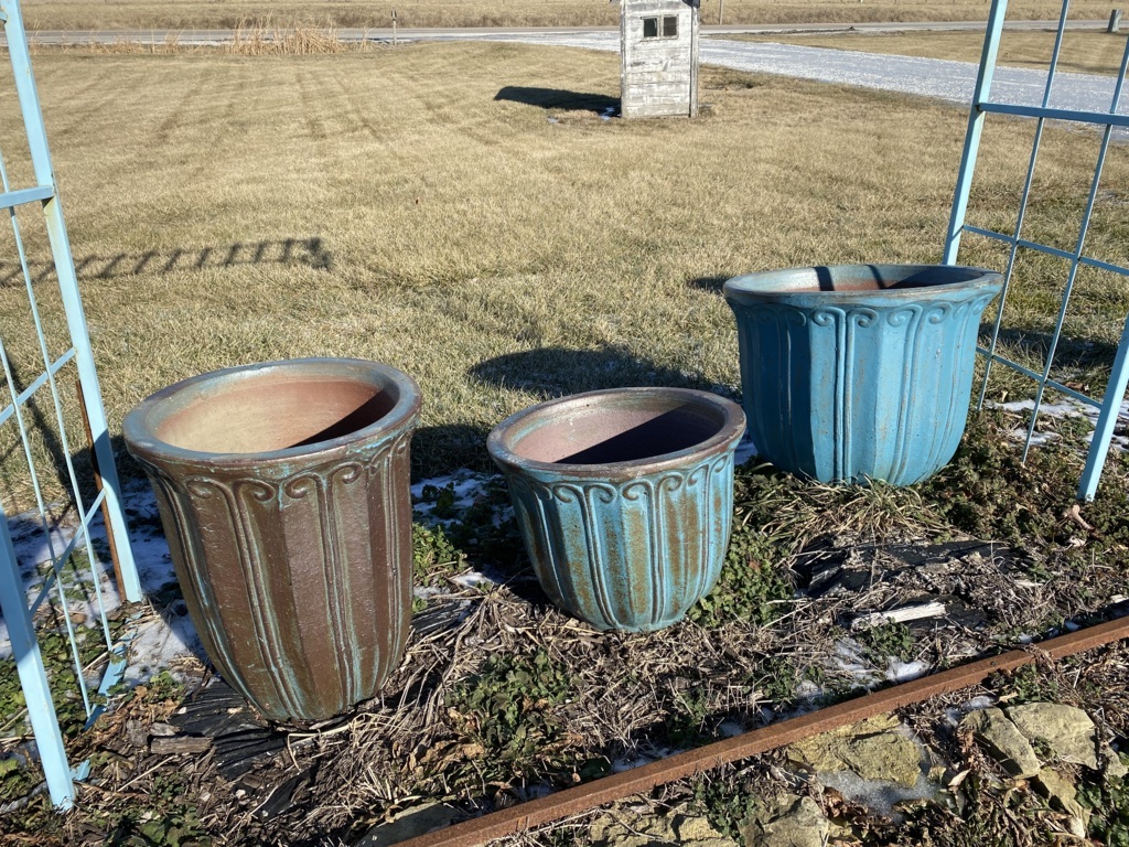 Large Planter - Rustic Prescott Molded Pottery Flower Pot