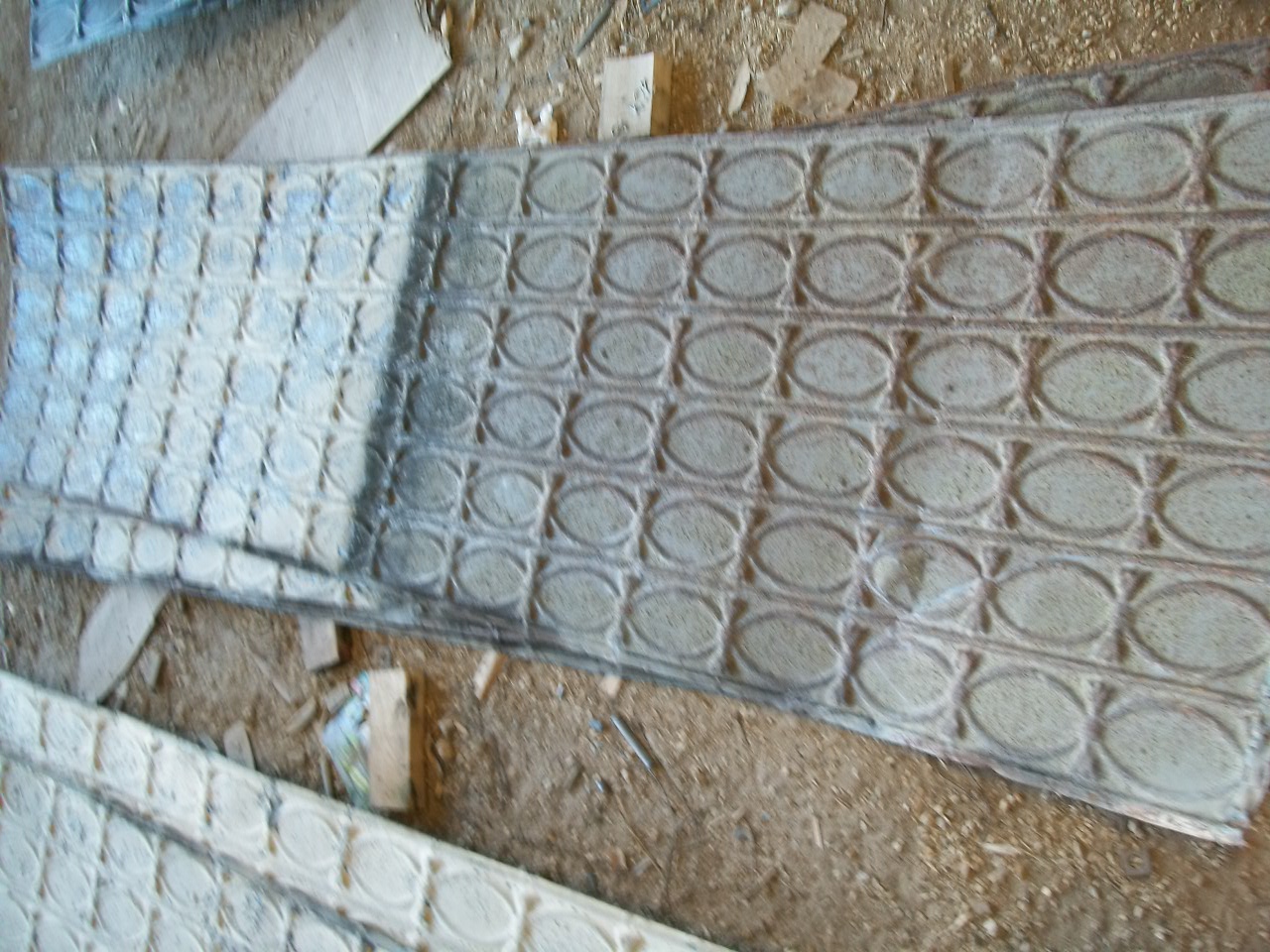 Large Rectangle 8' Pieces of Metal Ceiling Tin Panels