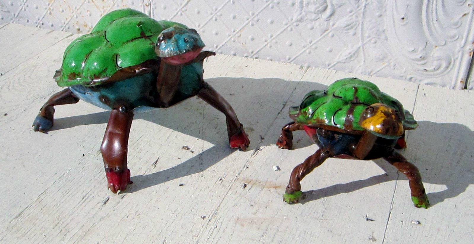 Large Recycled Metal Colorful Turtle Yard Decor