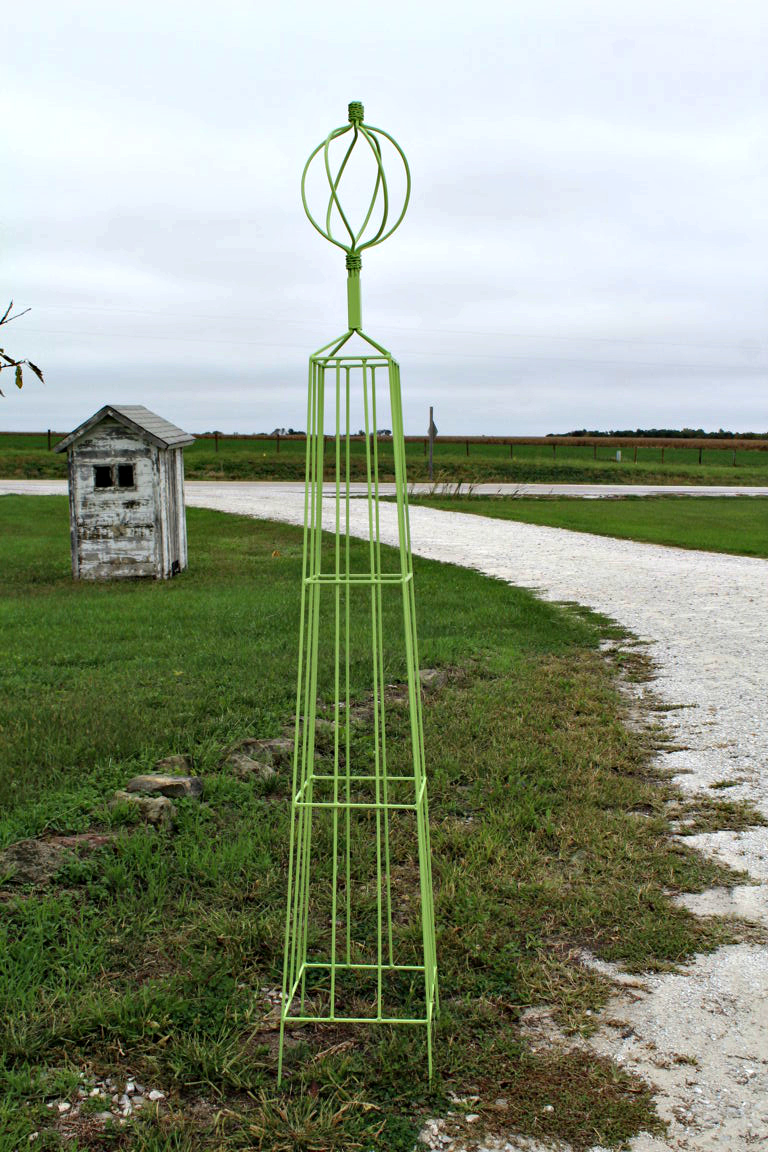 Large Sally Metal Flower Topiary - Garden Obelisk