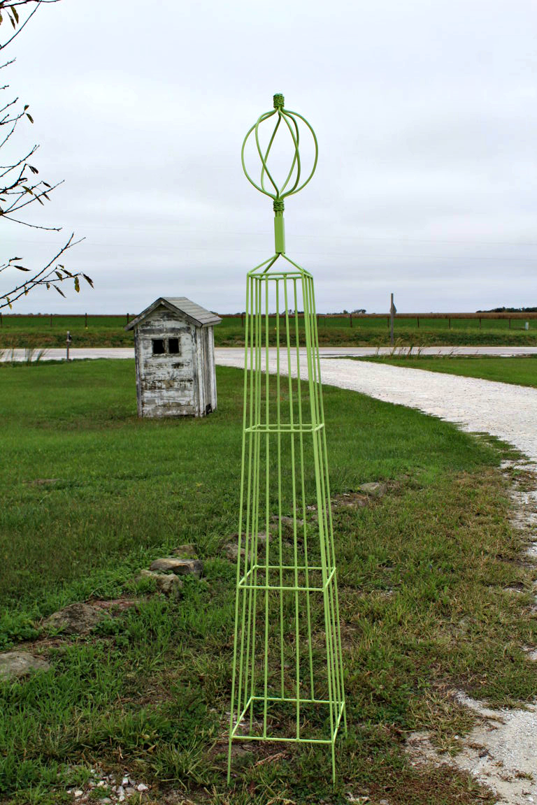 Large Sally Metal Flower Topiary - Garden Obelisk