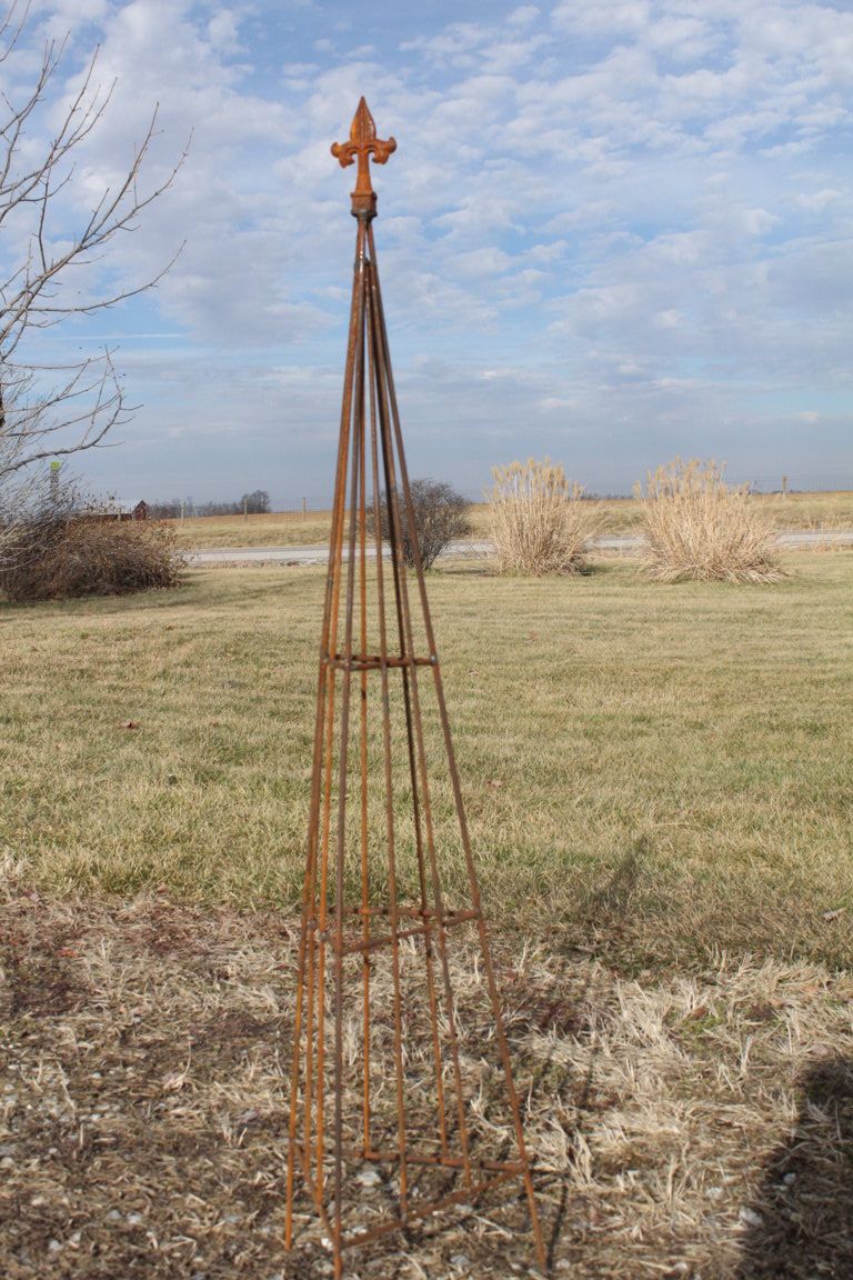 49" Wrought Iron Triangle Finial Topiary - Garden Tuteur