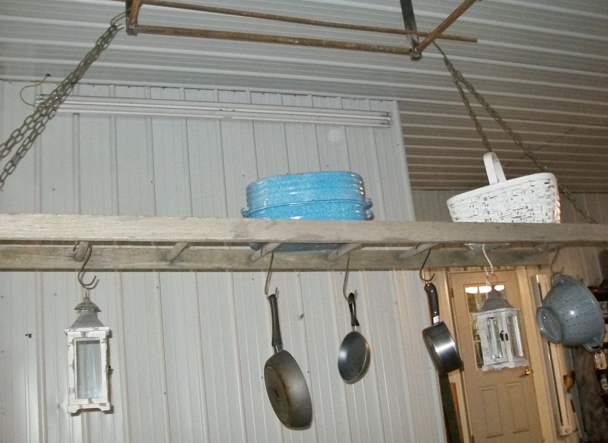 6 Rung Wood Ladder Pot or Laundry Rack - Rustic Style