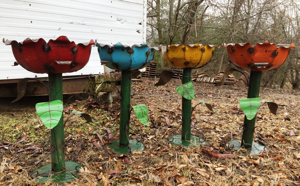 Large Metal Flower Plant Stand Decorative Container