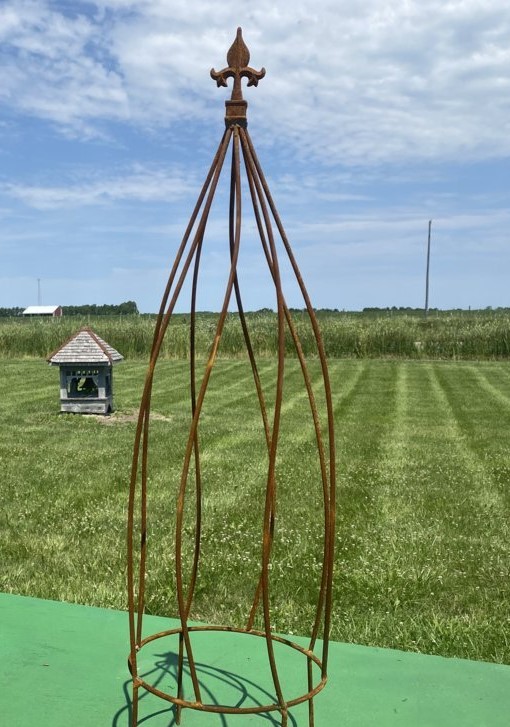 27" Wrought Iron Twist Garden Obelisk - Topiary