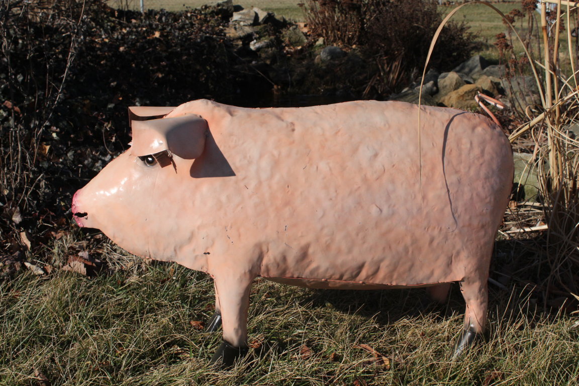 22" Large Pink Pig Swine Yard Art