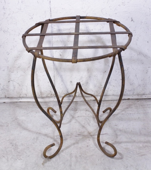 23" Wrought Iron Table Patio Furniture Plant Stand
