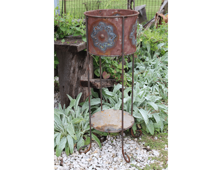 Metal 33" Round Daisy Plant Stand