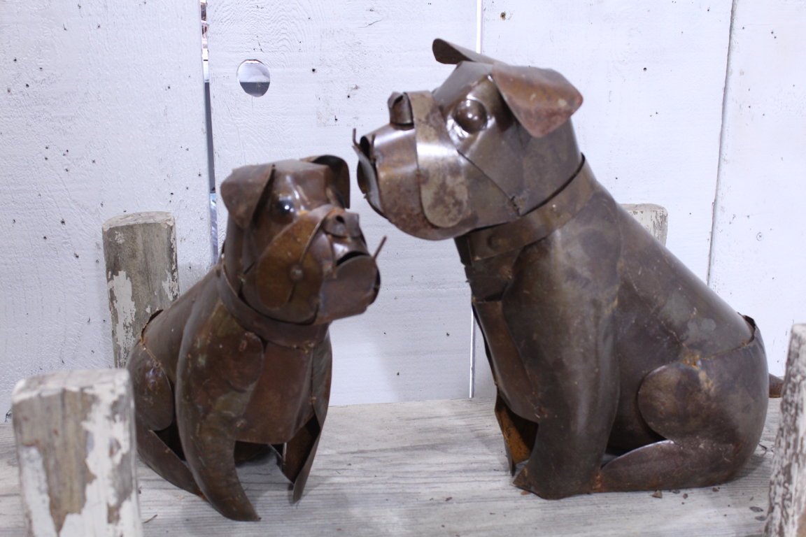 Metal Bull Dogs in 2 Sizes Yard Art