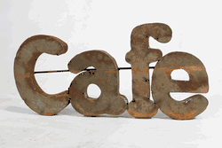 Metal Cafe Sign Eatery or Restaurant Hanging Wall Decor