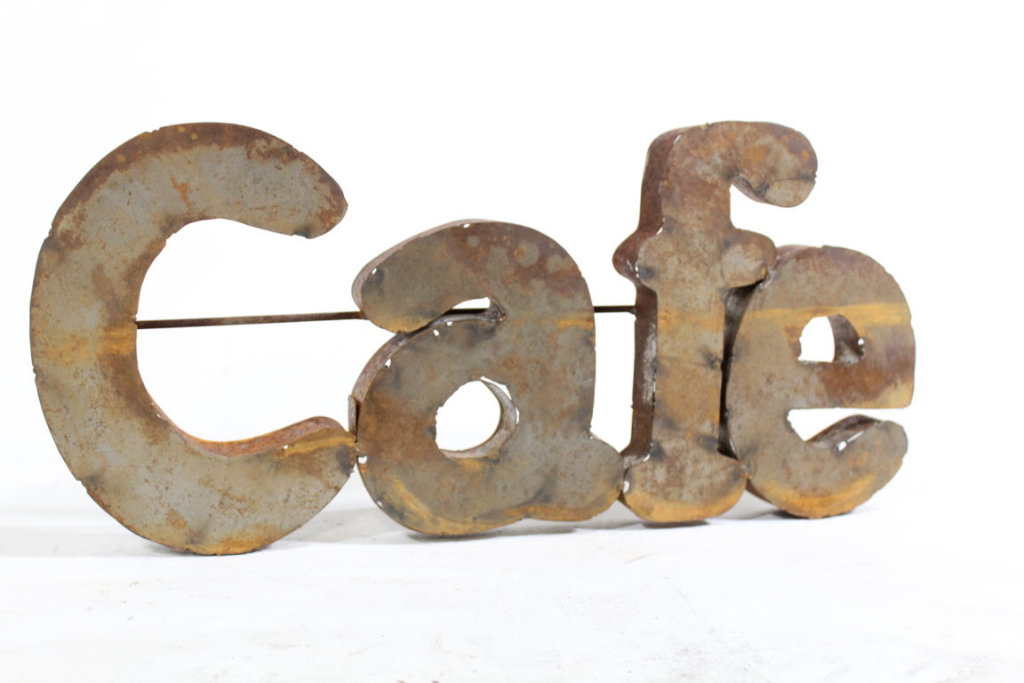 Metal Cafe Sign Eatery or Restaurant Hanging Wall Decor