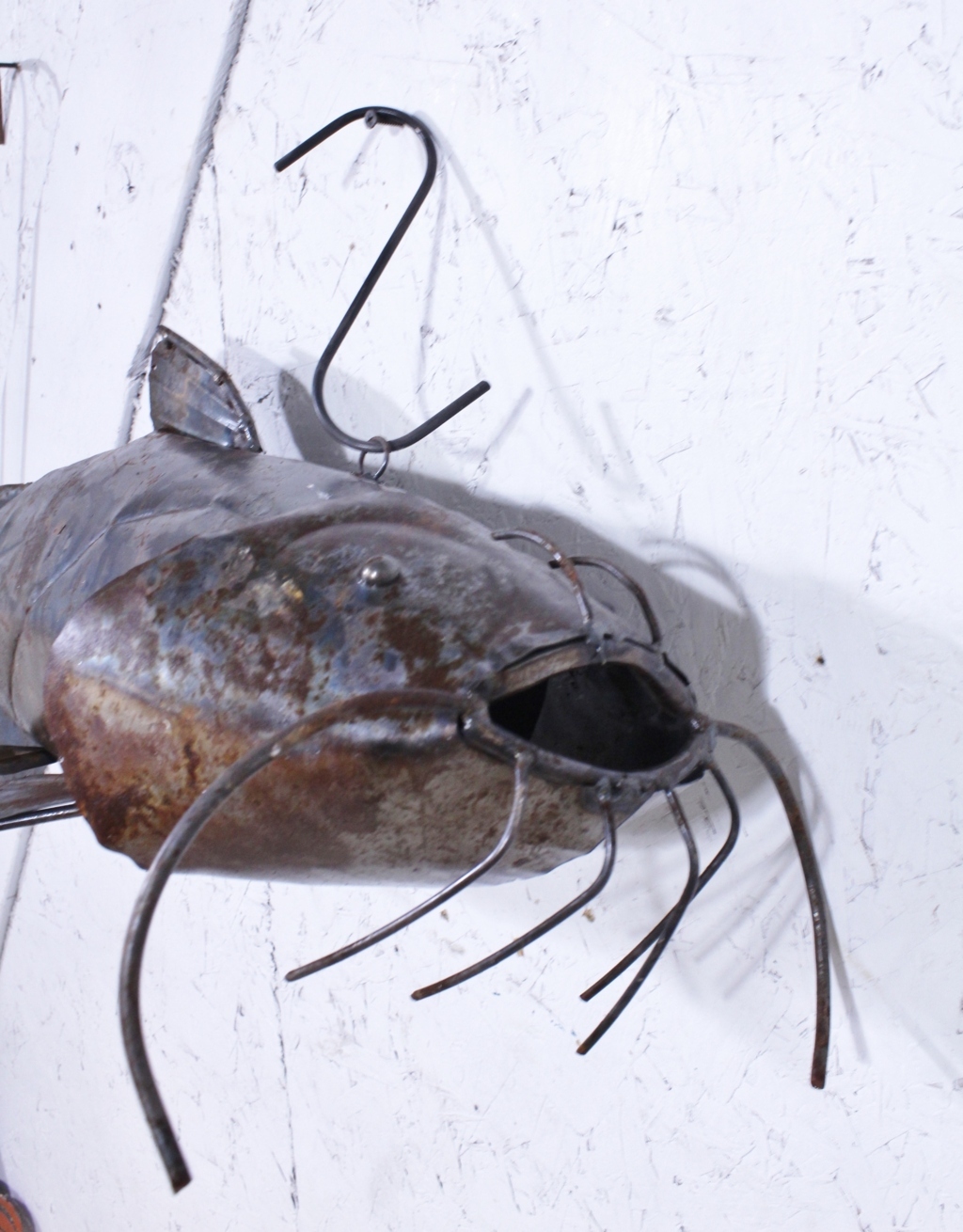 Metal Catfish in Rust or Painted Decorative Aquatic Animal