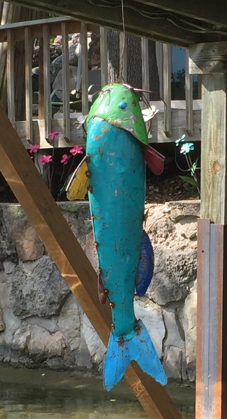 Metal Catfish in Rust or Painted Decorative Aquatic Animal