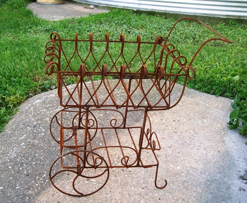 20" Tall Metal Flower Carts Garden Pot Holder