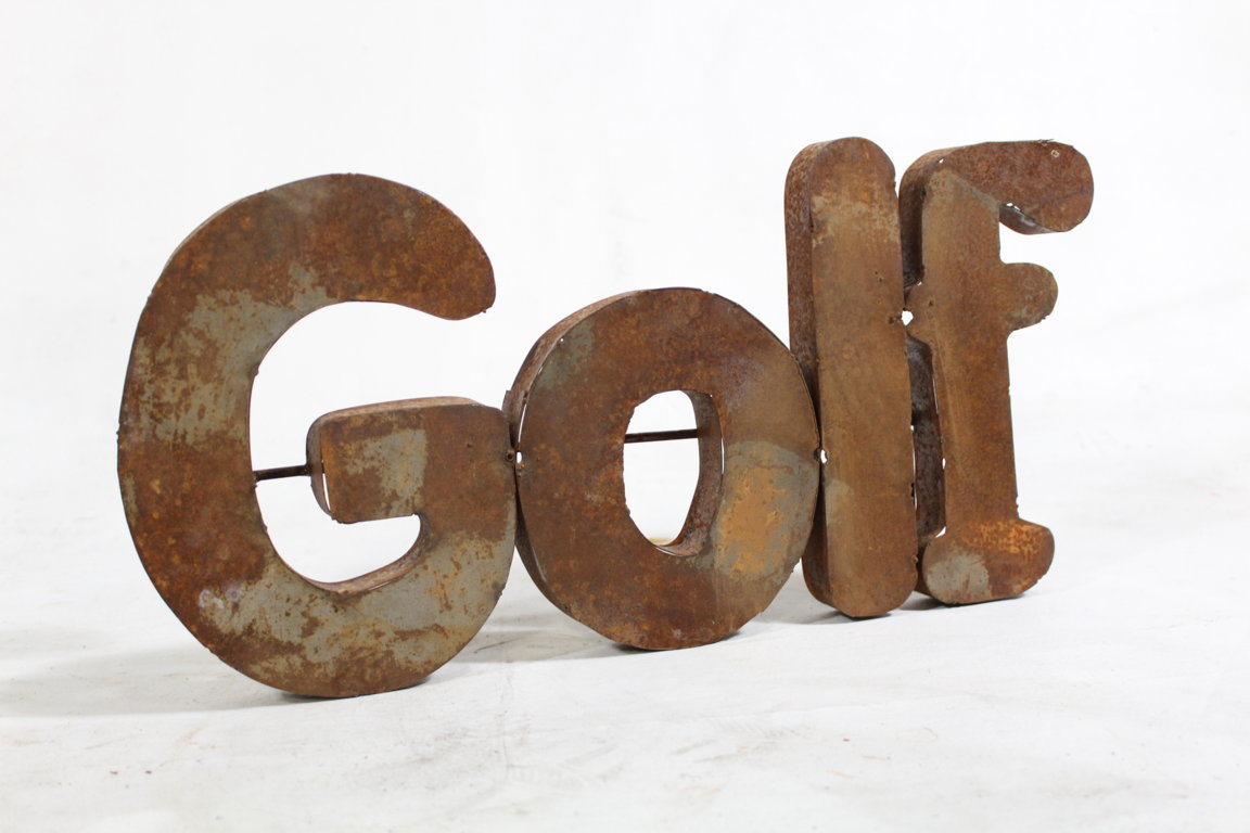 Golf Sign Hanging Wall Decor - Recycled Metal Hanging Sign