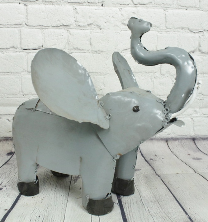 Ellie Gray Metal Elephant Lawn Decor