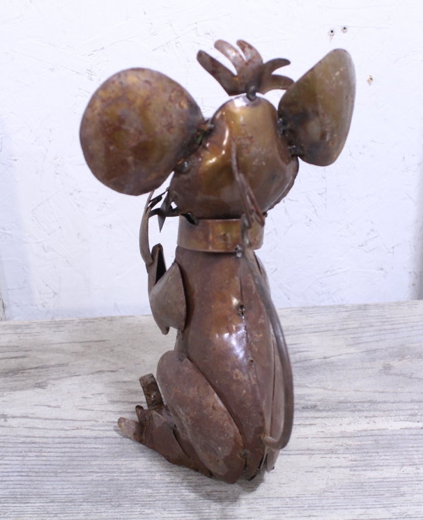 Metal Mouse with Cheese Decorative Yard Decor