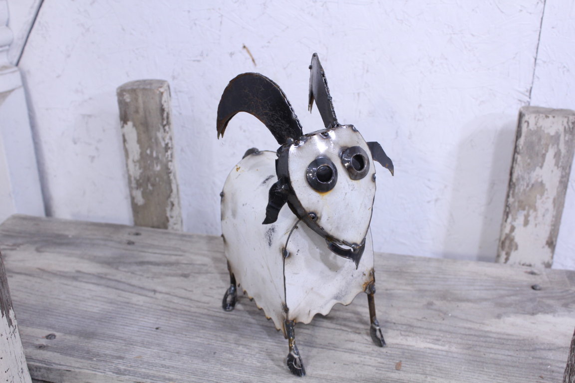 Metal White Mountain Goats in 2 Sizes Yard Art