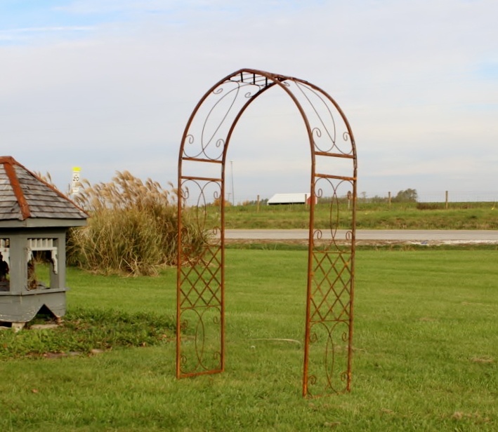 Wrought Iron Sante Fe Garden Flower Arbor Trellis