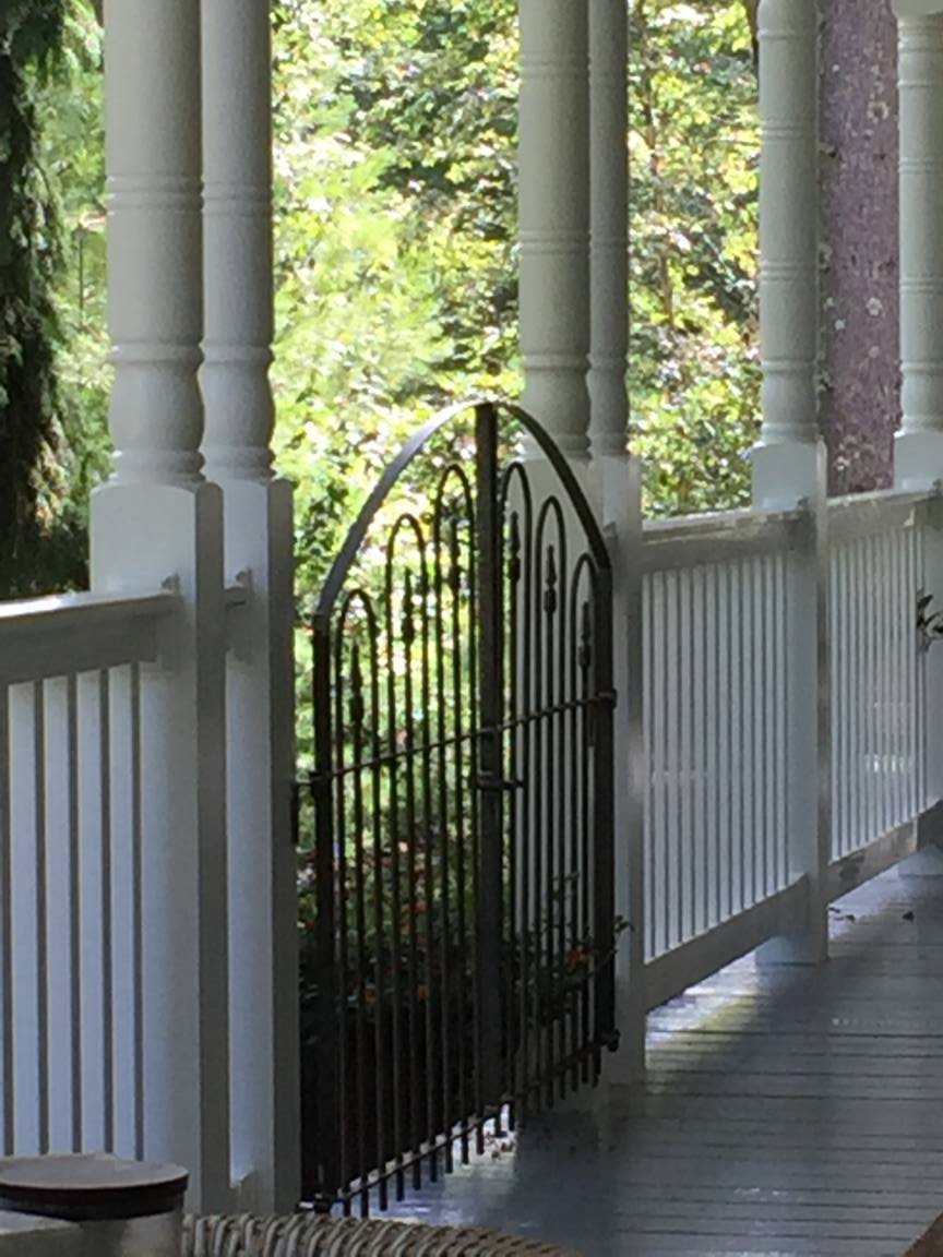 Nice Wide Wrought Iron Gate for Deck