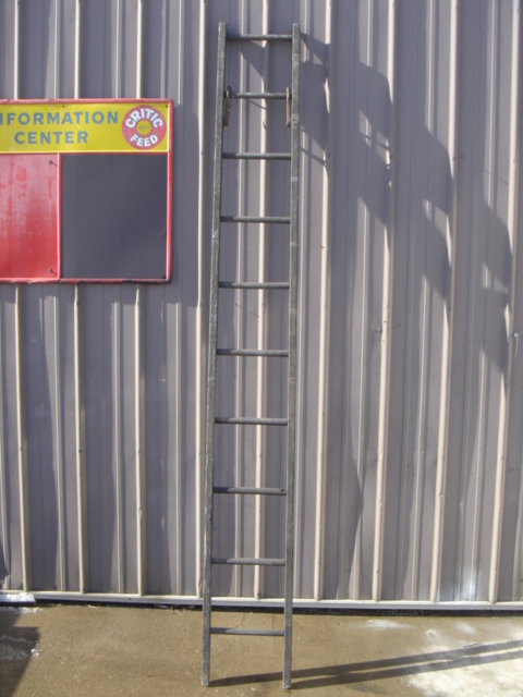 Old Vintage 10 Rung Wood Ladder