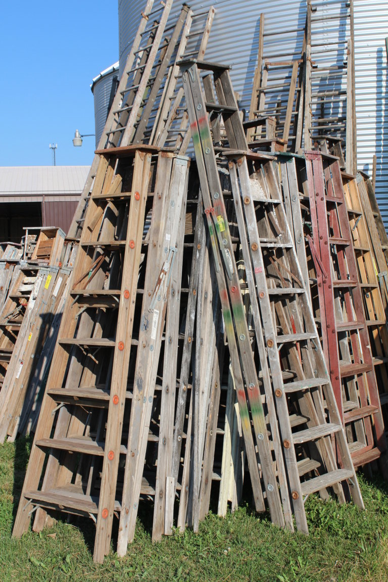 Old Vintage Ladder Assortment Wooden Ladders for Decorating