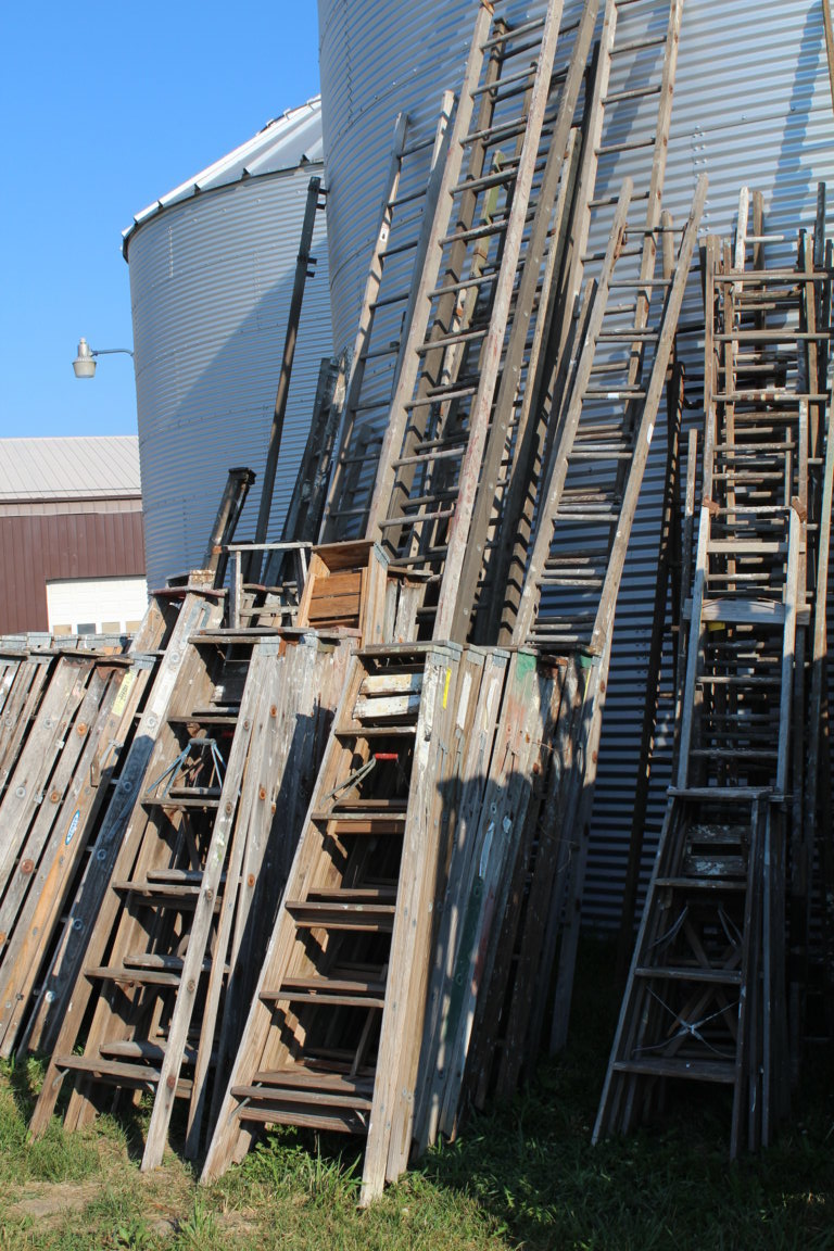 Old Vintage Ladder Assortment Wooden Ladders for Decorating