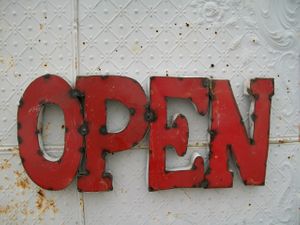 Open Metal Red 3D Sign Decorative Wall Art