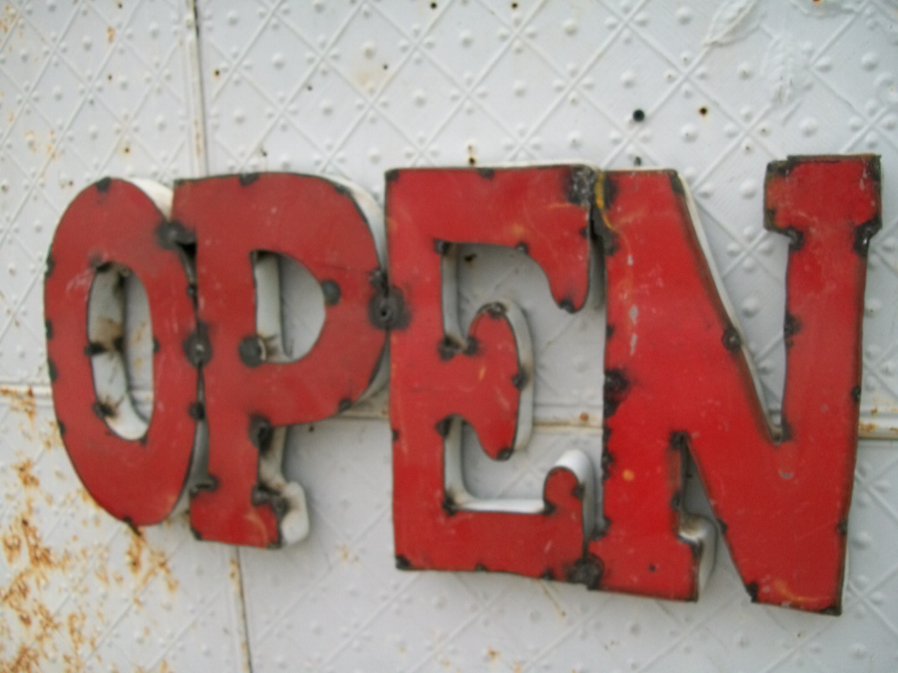 Open Metal Red 3D Sign Decorative Wall Art