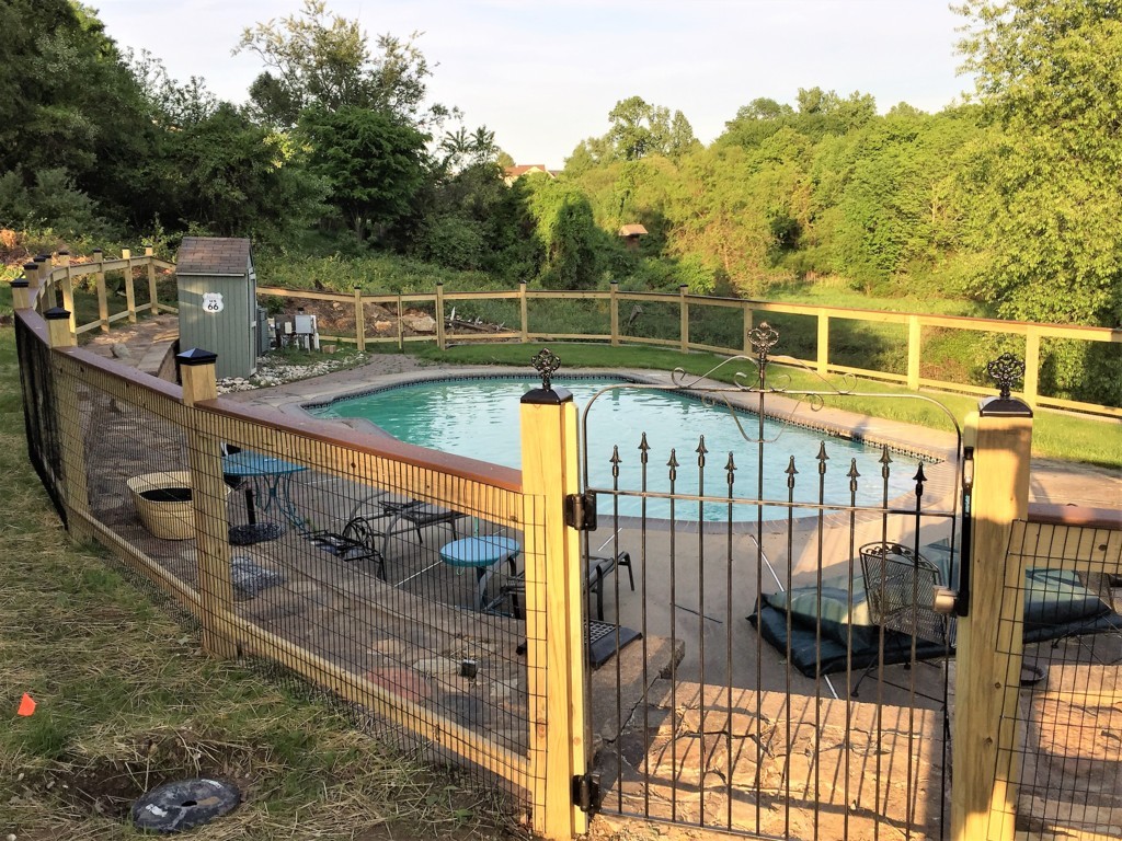 Secure Ornate Pool Enclosure Wrought Iron Gate