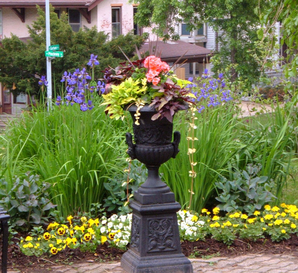A Rustic Garden Urn in a Madison Wisconsin Park