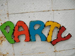 Party 3D Metal Sign Decorative Wall Art Colored Letters