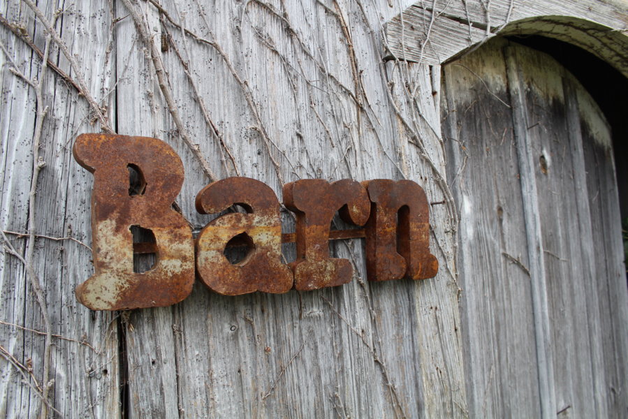 Recycled Metal Barn Sign Rustic Wall Decor