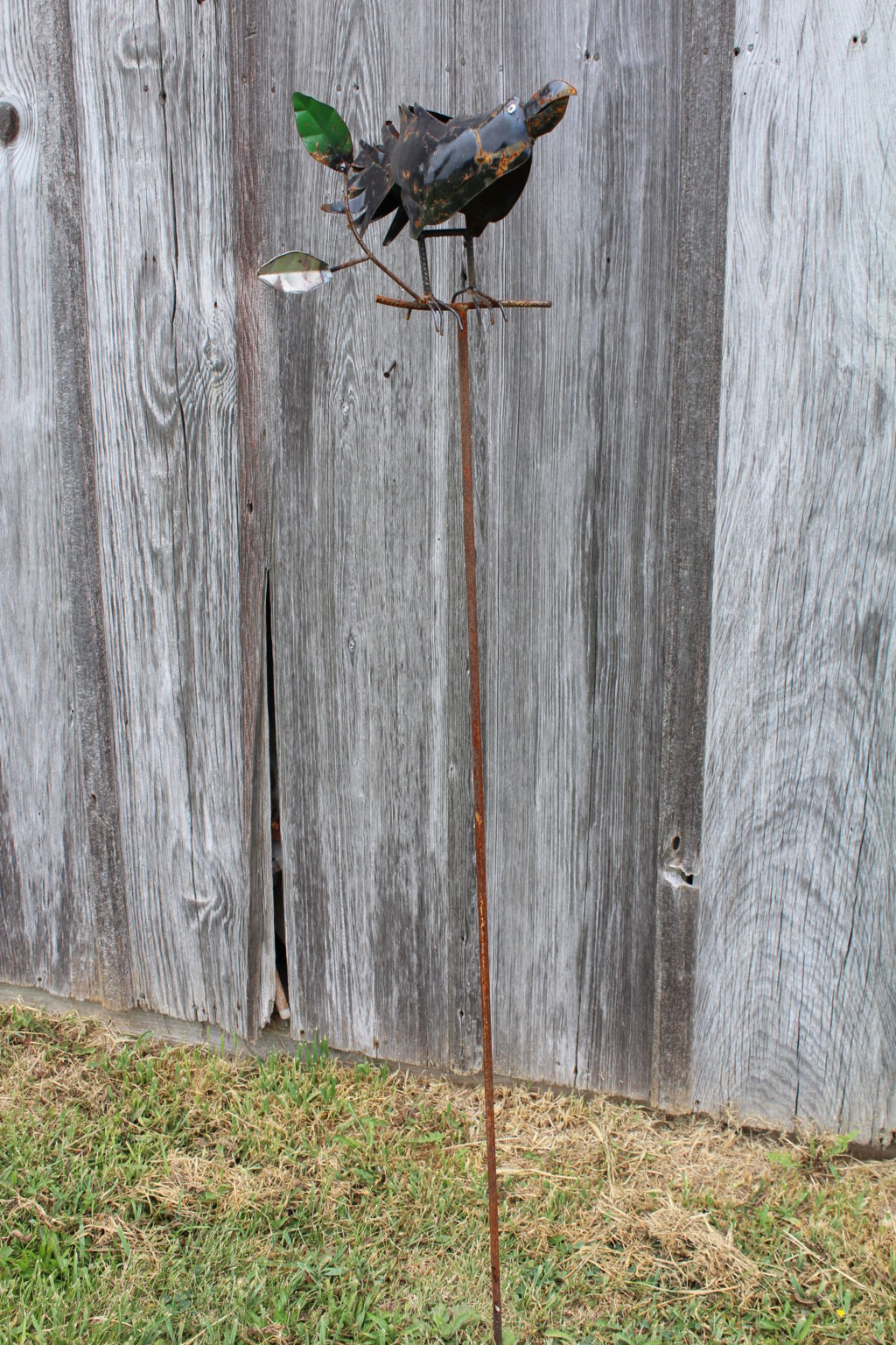 Recycled Metal Crow Stake - Garden or Yard Stake - Metal