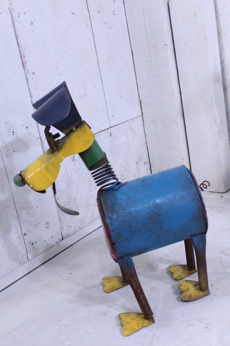 Recycled Metal Dogs in 3 Sizes Yard Decorations