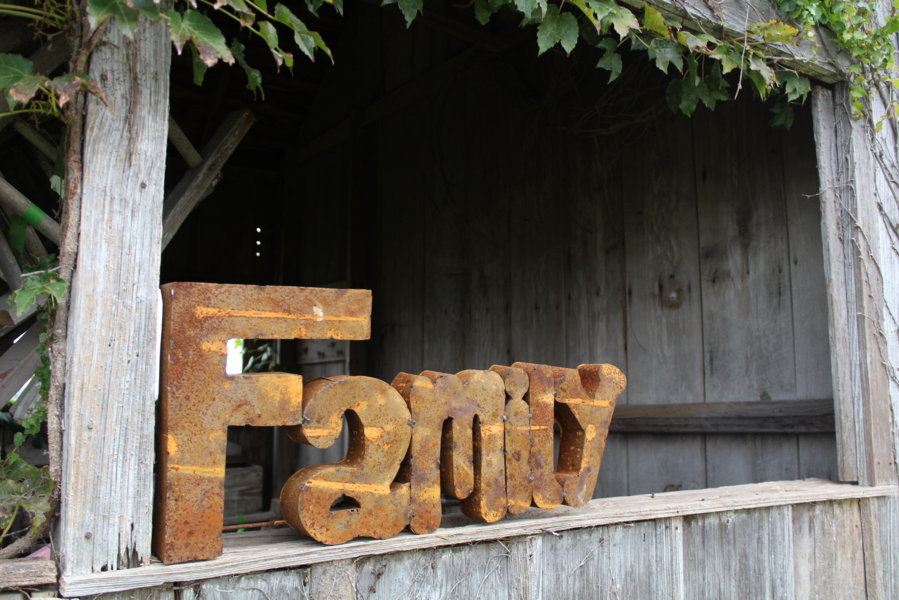 Recycled Metal Family Sign - Rustic Wall Decor