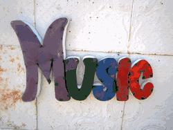 Recycled Metal Music Sign Decorative Wall Decor