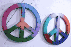 Recycled Metal Peace Sign Nuclear Disarmament Symbol