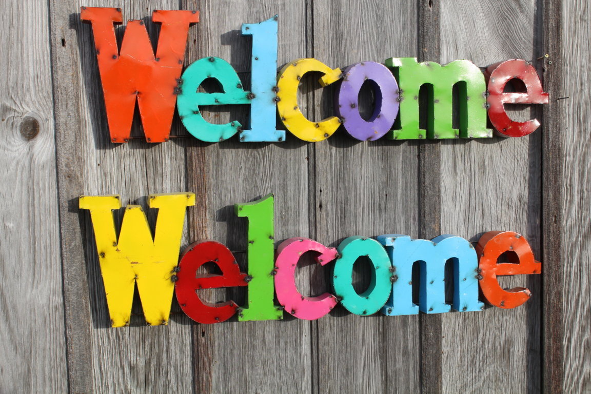 Recycled Metal Welcome Sign Decorative Wall Art