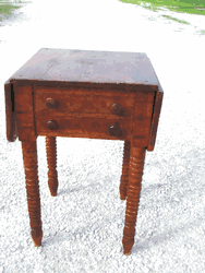 Red Grain Painted Drop Leaf Table