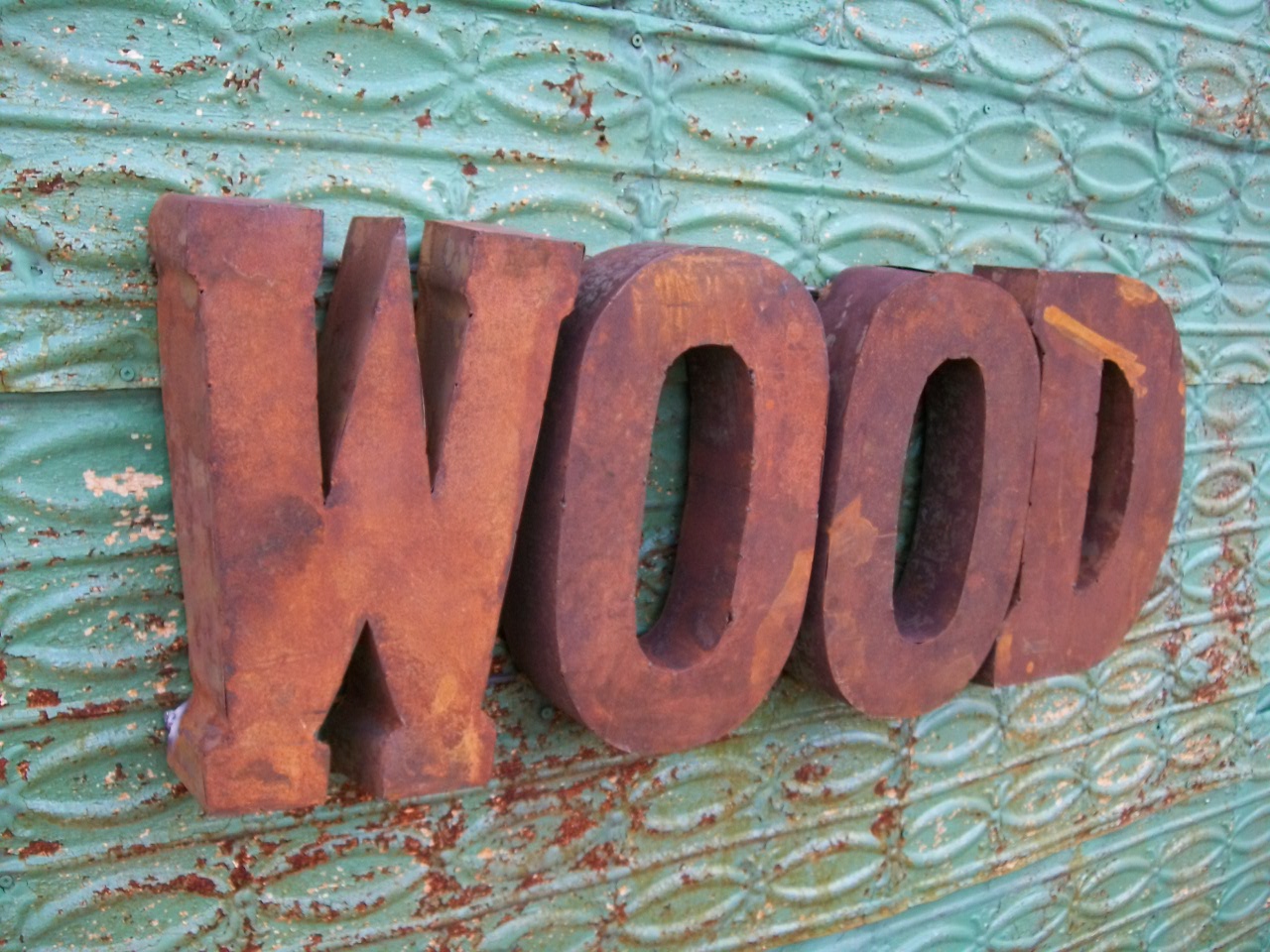 Rustic 37" 3D Metal WOOD Sign - Trade Sign-Indoor or Outdoor Wall Art