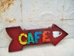Rustic Metal 3D Cafe Sign Decorative Wall Art