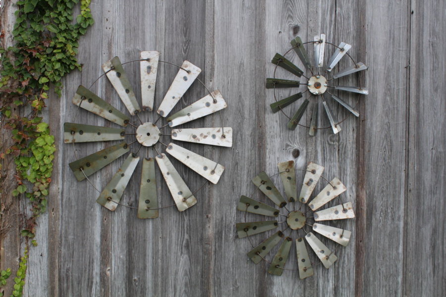 Rustic Metal Farm Country Windmill Wall Art Barn Decor