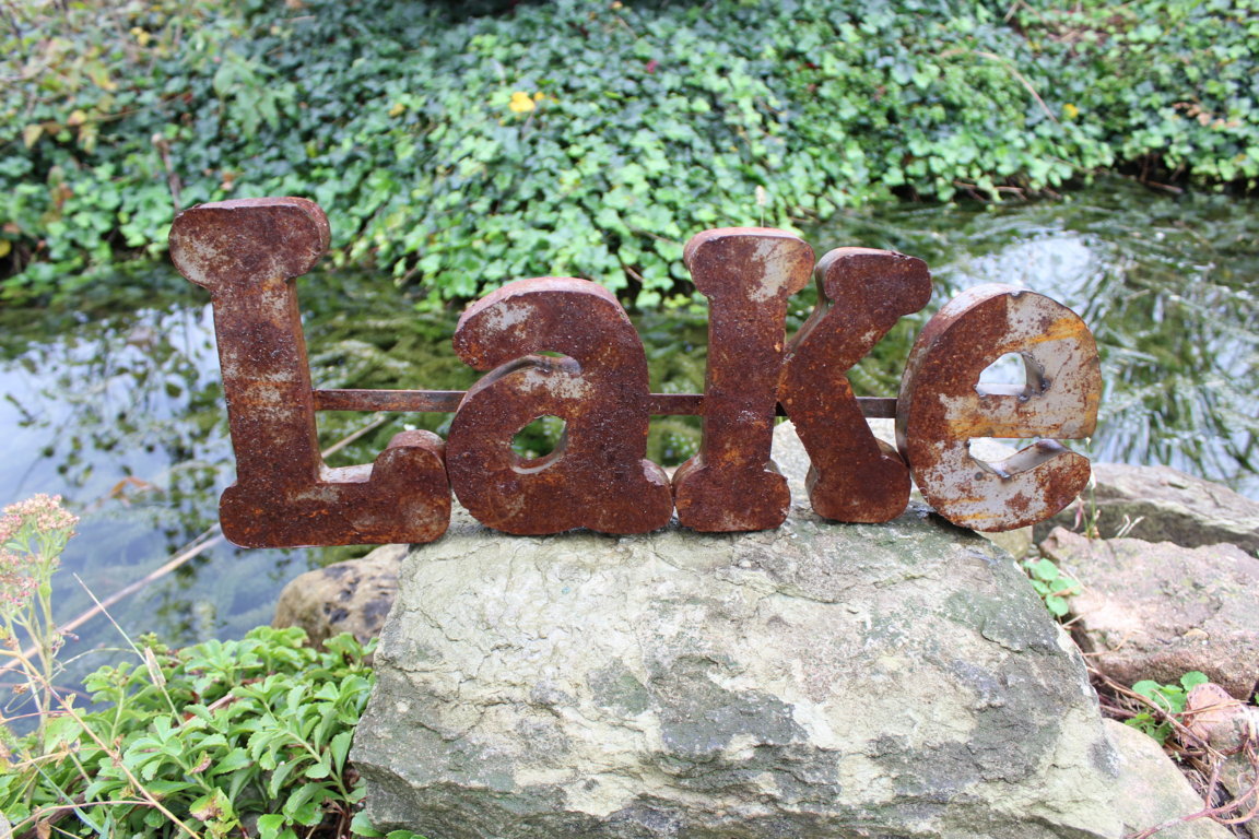 Rustic Metal Lake Sign Lodge Wall Decor