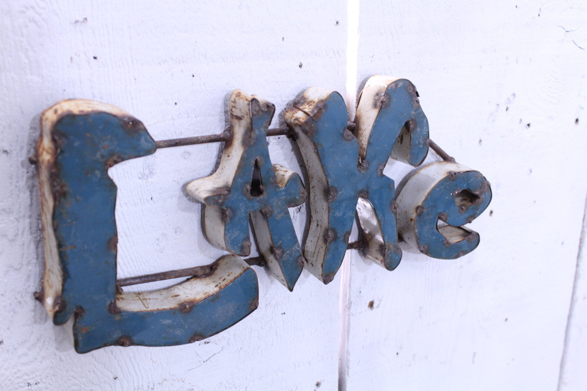 Rustic Metal Mini Lake Sign Decorative Wall Art